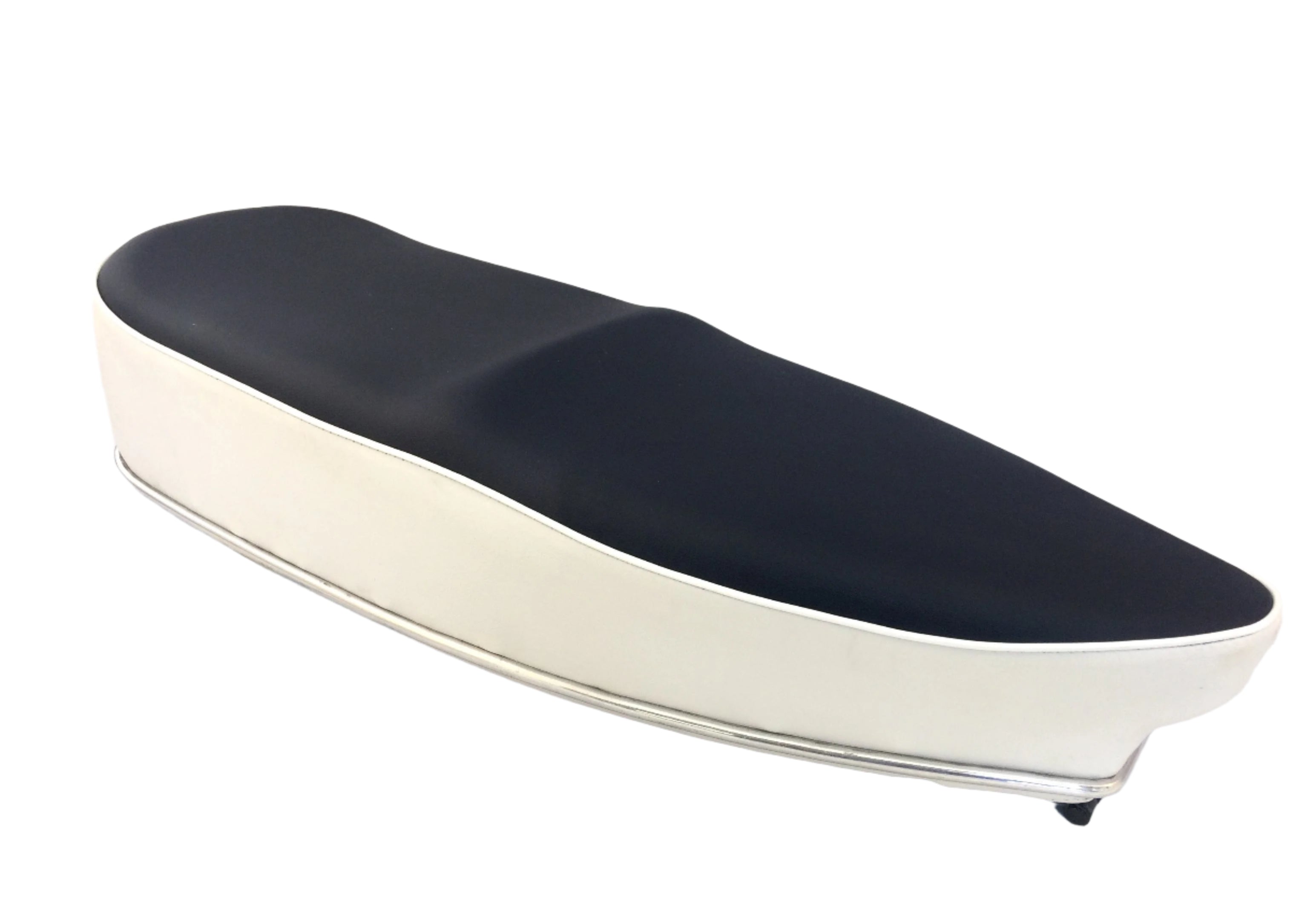 Vespa Douglas style dual seat BLUE / WHITE – Disco Dez Scooters